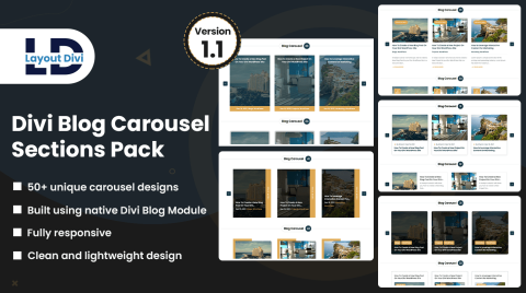 Divi Carousel Image Layout Pack | Divi Layouts