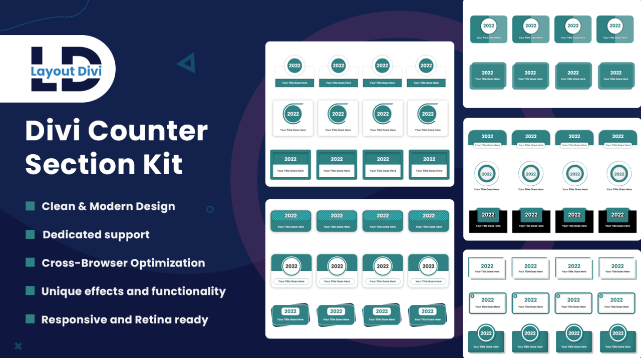 Divi Counter Module UI Kit Layout | Divi Layouts