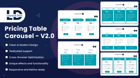 Divi Carousel Pricing Tables Layout Pack | Divi Layouts