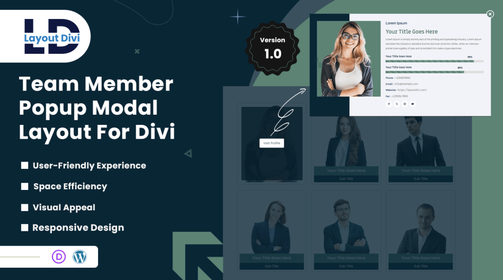 Team Member Popup Modal Layout for Divi | Divi Layouts | The Divi ...